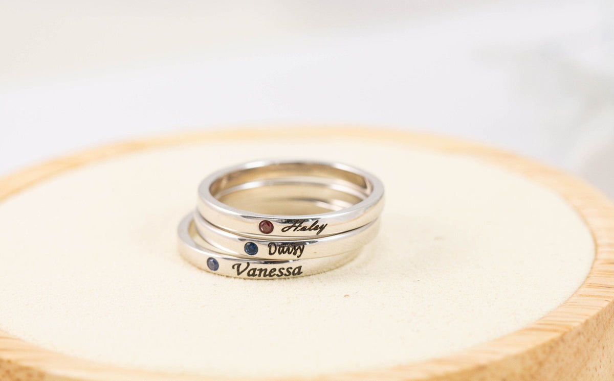 Birthstone Stackable Ring - RI002 – Primula Jewellery